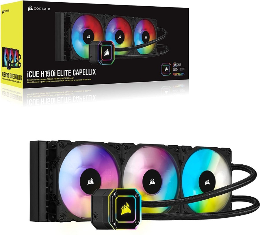 Corsair iCUE H150i ELITE CAPELLIX 360mm RGB – Liquid CPU Cooler ...