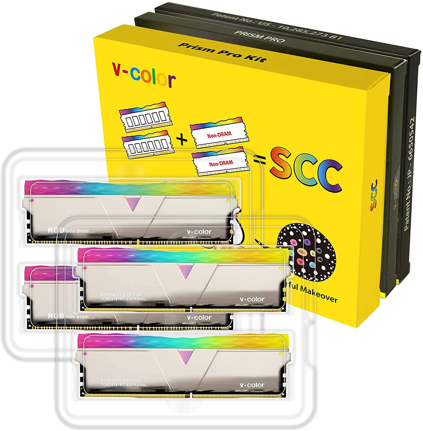 V-Color Prism Pro RGB 16GB(2x8GB) 3600MHz DDR4 White with RGB Filler ...
