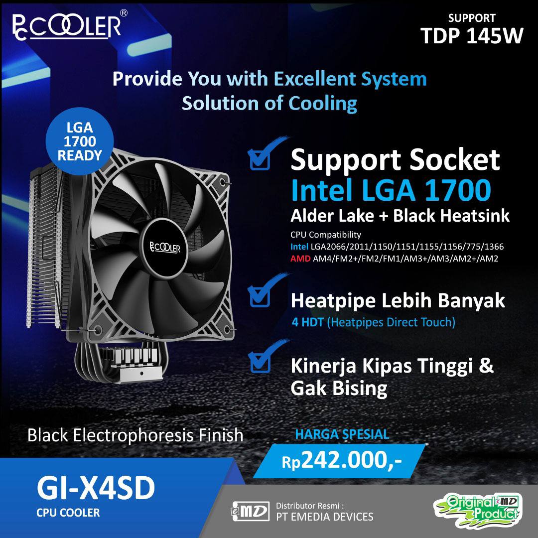 PCCOOLER GI-X4SD CPU COOLER BLACK EDITION | Quadra Computer