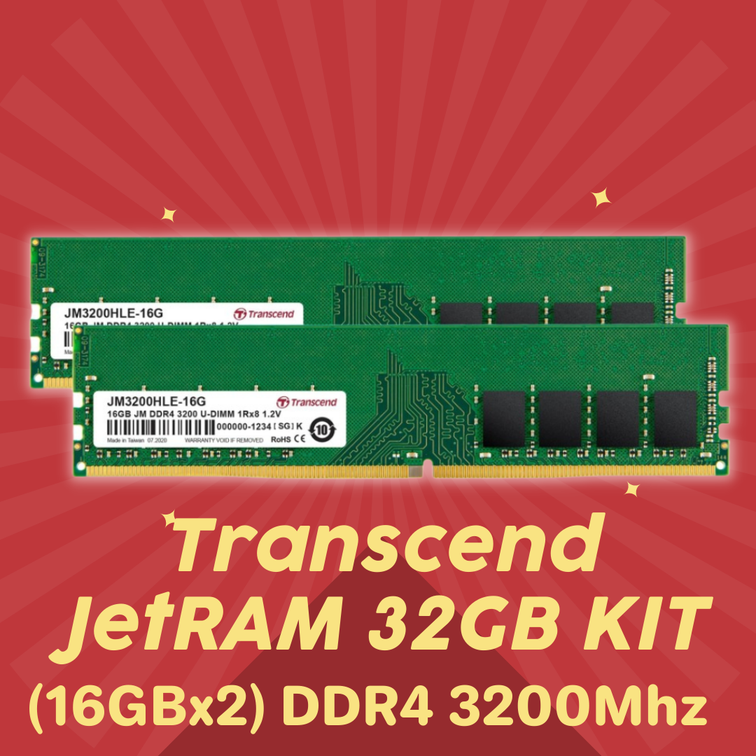 Transcend JetRAM 32GB KIT (16GBx2) DDR4 3200Mhz | Quadra Computer