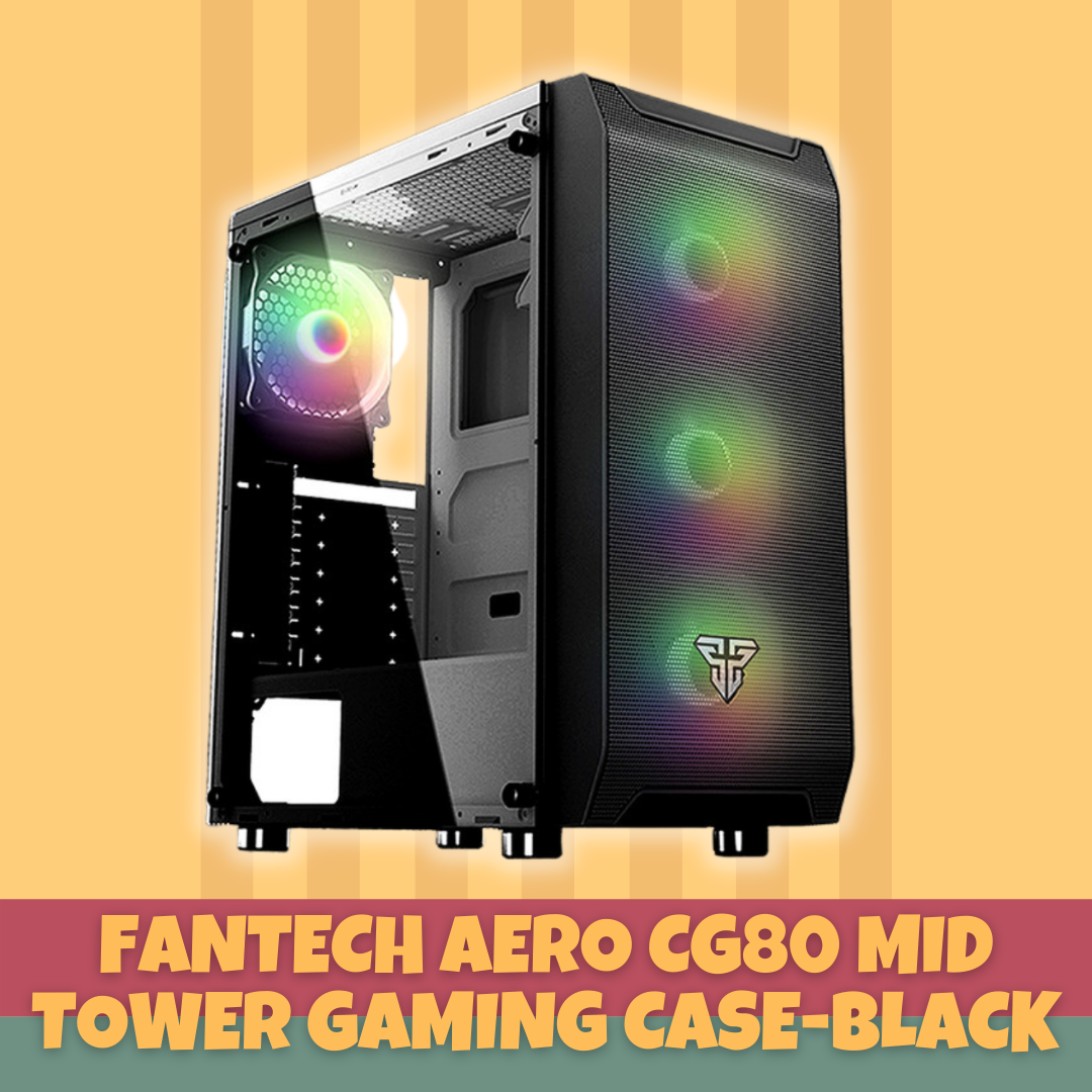 Fantech AERO CG80 Mid Tower Gaming Case-Black | Quadra Computer