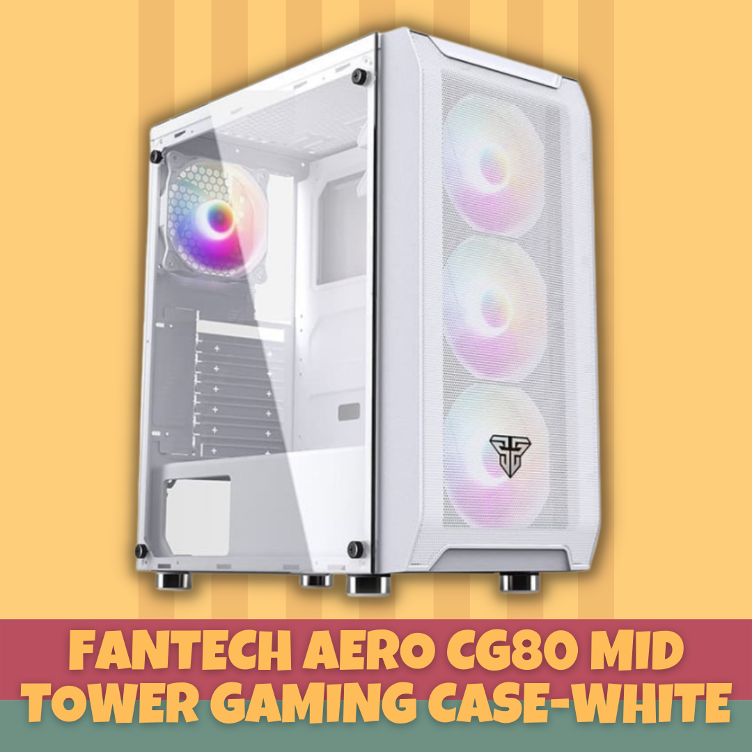 Fantech AERO CG80 Mid Tower Gaming Case-White | Quadra Computer