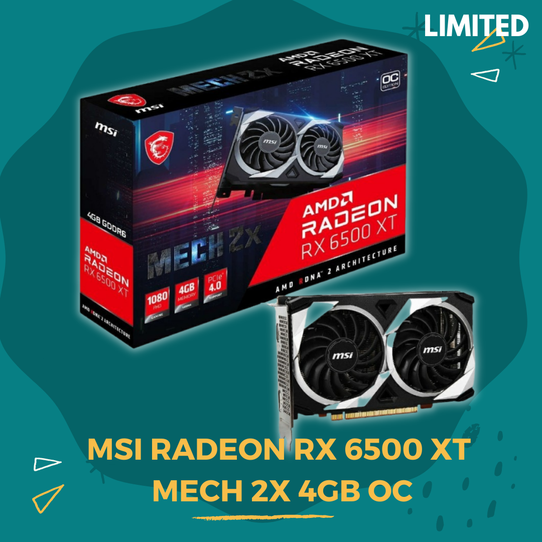 MSI Radeon RX 6500 XT MECH 2X 4GB OC Promo Limited | Quadra Computer