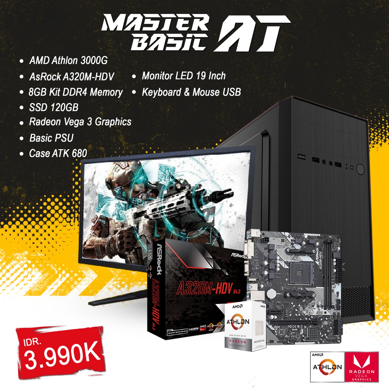 PC Master Basic AT Office and Gaming Lengkap | Quadra Computer
