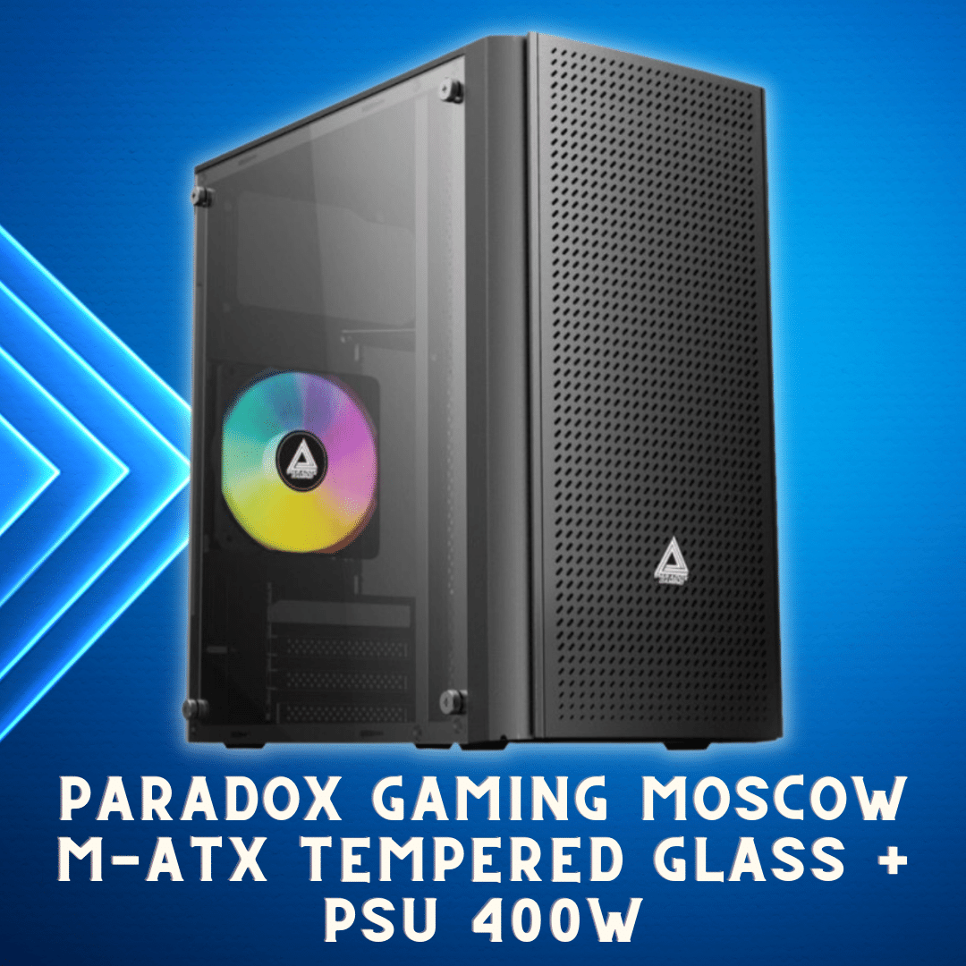 Paradox Gaming MOSCOW – M-ATX Tempered Glass + PSU 400W | Quadra Computer