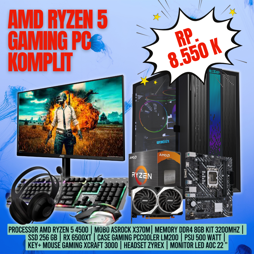 AMD Ryzen 5 4500 PC Komplit (1) | Quadra Computer