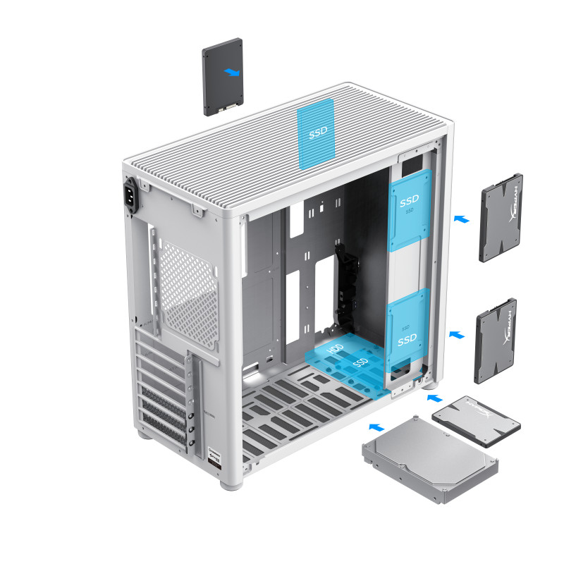 GameMax Spark Pro White ATX Gaming PC Case | Quadra Computer