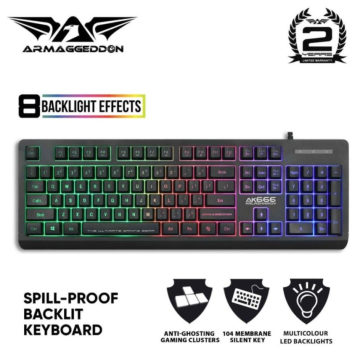 Gaming Keyboard Armaggeddon AK666 Spill Proof Backlit Membrane | Quadra ...