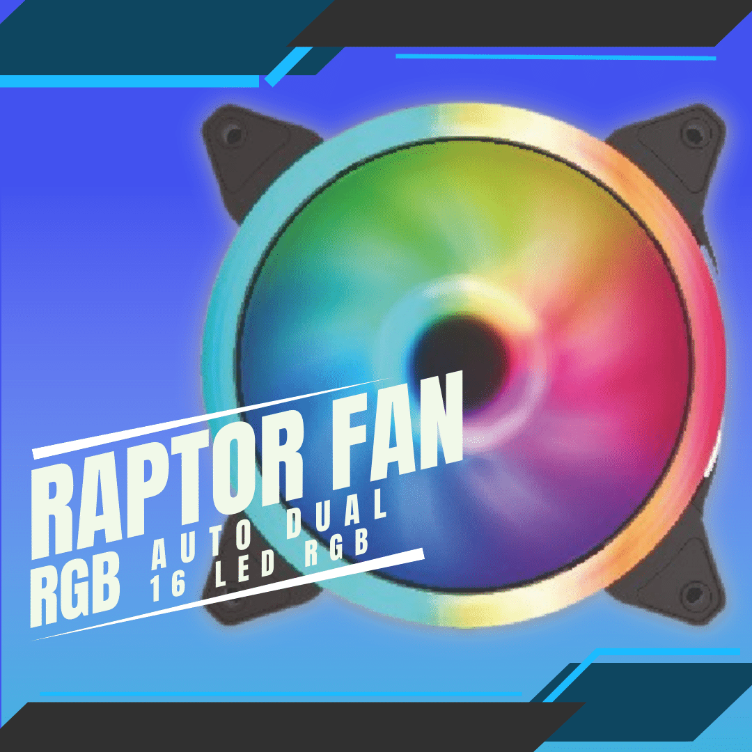 Fan Casing Gaming 12cm LED Auto Dual RGB RAPTOR FAN Silent 16 Colour ...