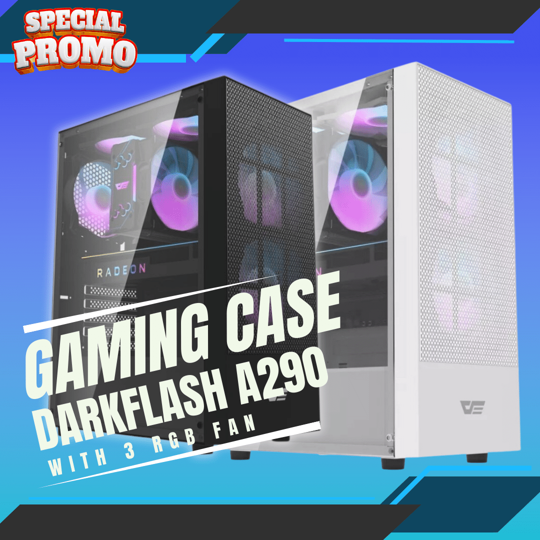 darkFlash A290 ATX PC Casing [WITH 3 RGB FAN] | Quadra Computer
