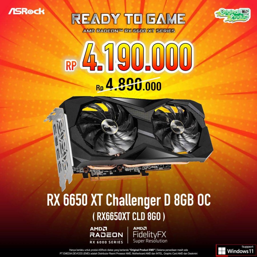 ASRock AMD Radeon RX 6650 XT Challenger D 8GB OC | Quadra Computer