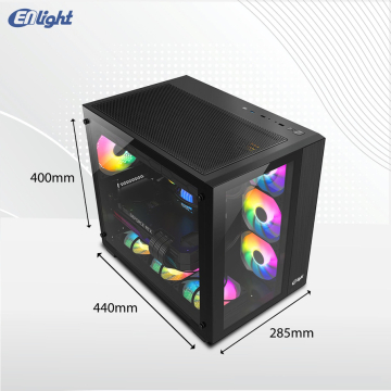 CASING ENLIGHT Z7 BLACK/WHITE + 3 FAN AUTO RGB | Quadra Computer