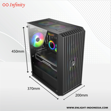 CASING INFINITY POSEIDON V3 +3 FAN | mATX Gaming Case | Quadra Computer