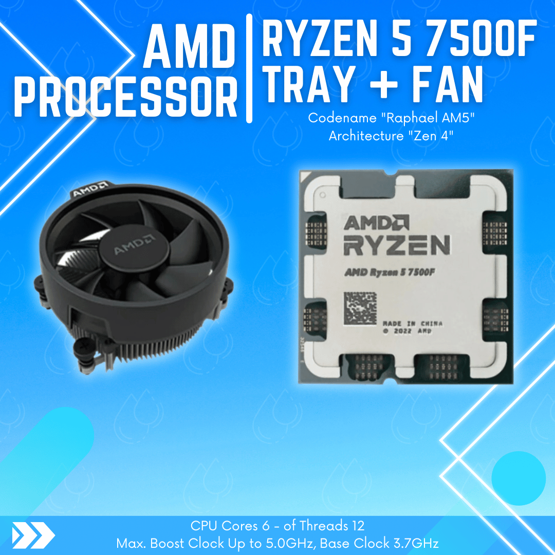 AMD RYZEN 5 7500F TRAY + FAN (Socket AM5) | Quadra Computer
