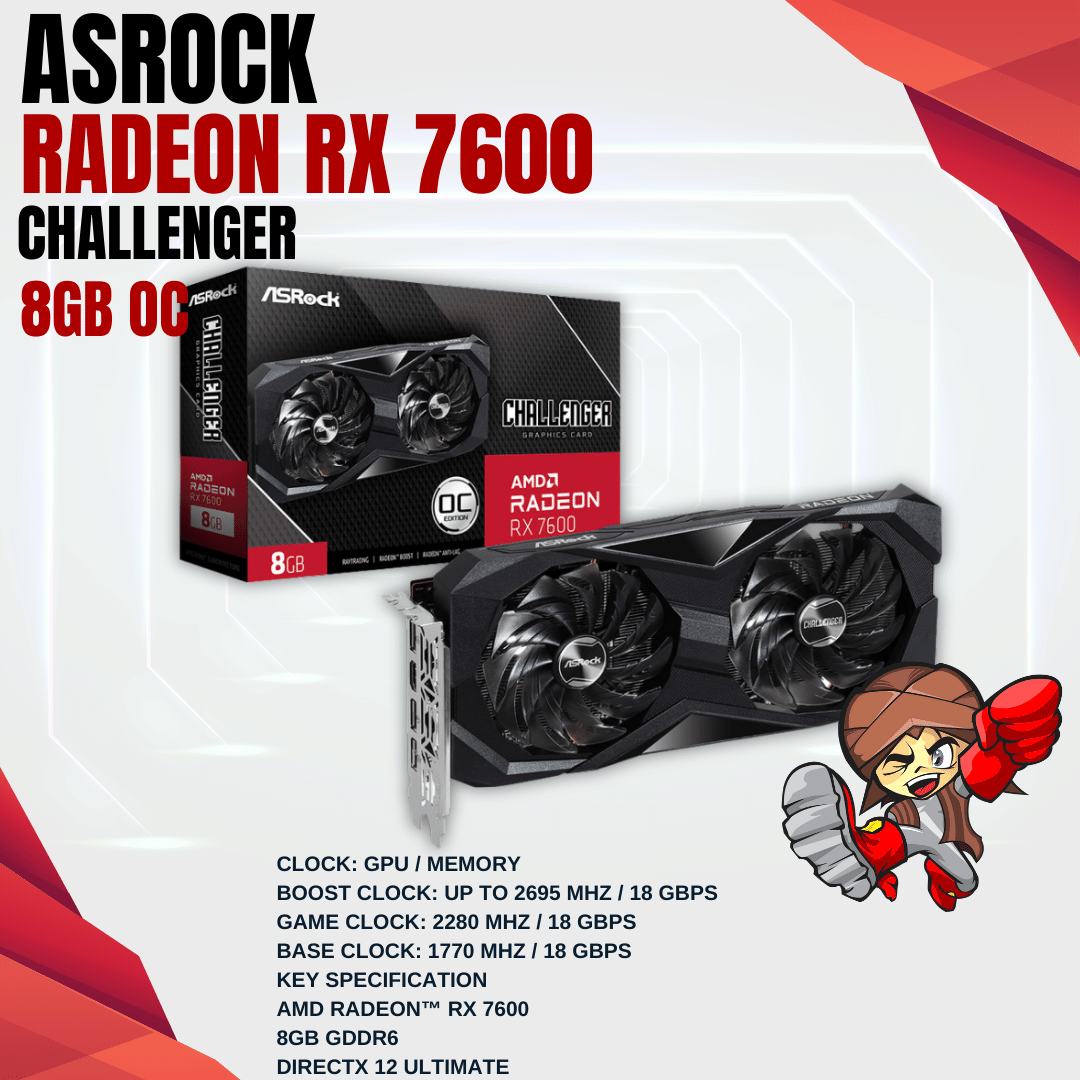 Asrock AMD Radeon RX 7600 Challenger 8GB OC | Quadra Computer