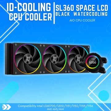 ID-COOLING SL360 SPACE w/ LCD Display AIO CPU Liquid Water Cooling ...