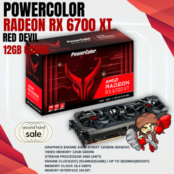 POWERCOLOR RED DEVIL RX 6700XT / RX 6700 XT 12GB GDDR6 FULL BOX 2ND ...