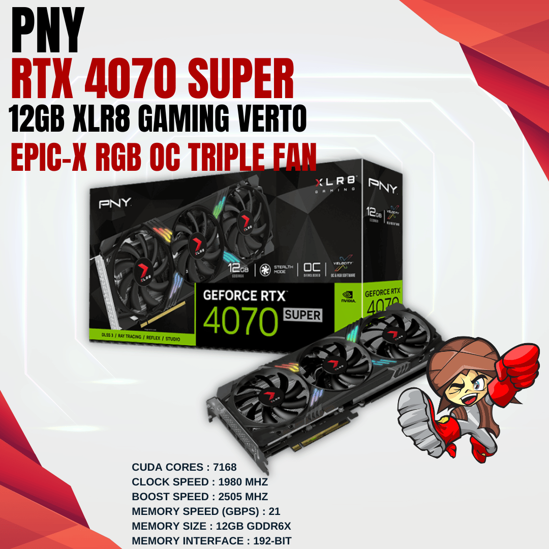 PNY GeForce RTX™ 4070 SUPER 12GB XLR8 Gaming VERTO™ EPIC-X RGB ...