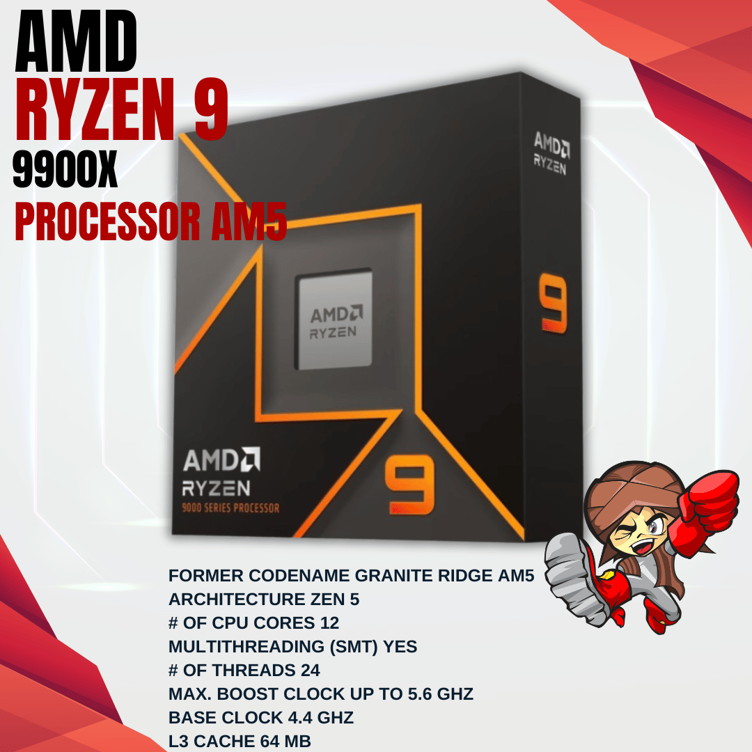 Processor AMD Ryzen 9 9900X – 12Core 24Thread 9000 Series | Quadra Computer