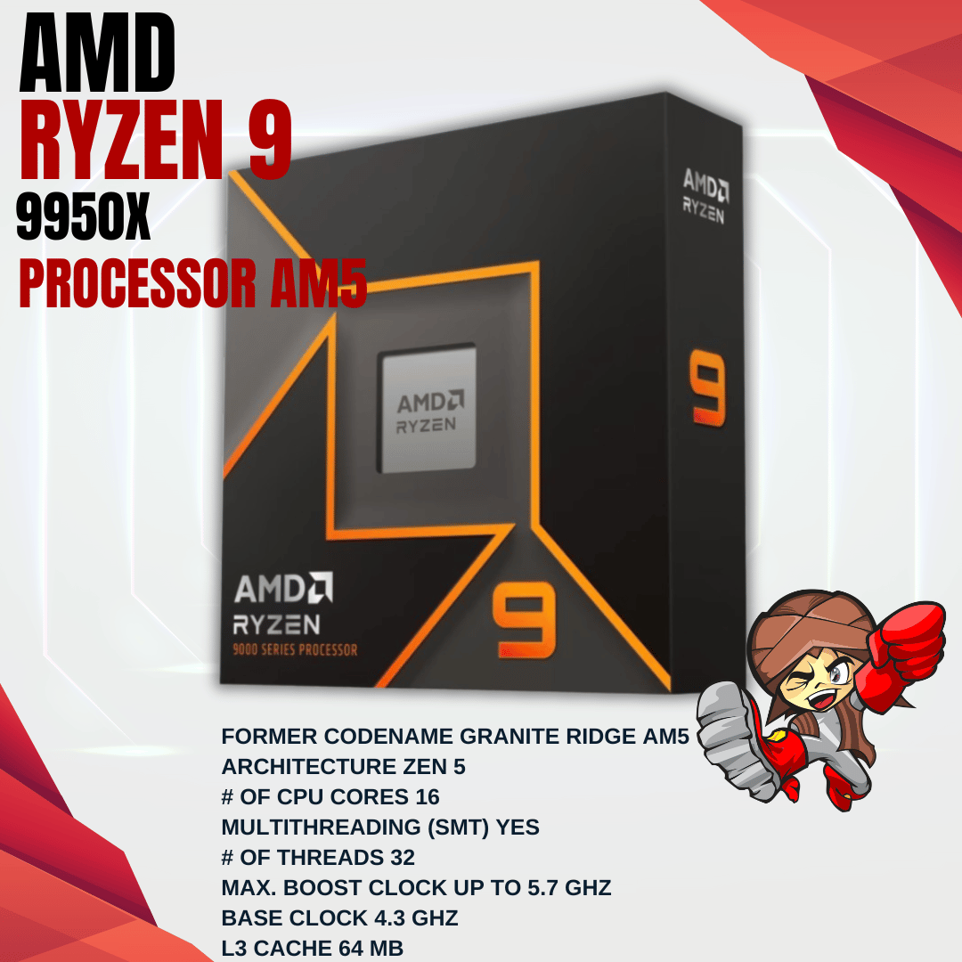 AMD Ryzen 9 9950X Granite Ridge AM5 9000 Series | Quadra Computer