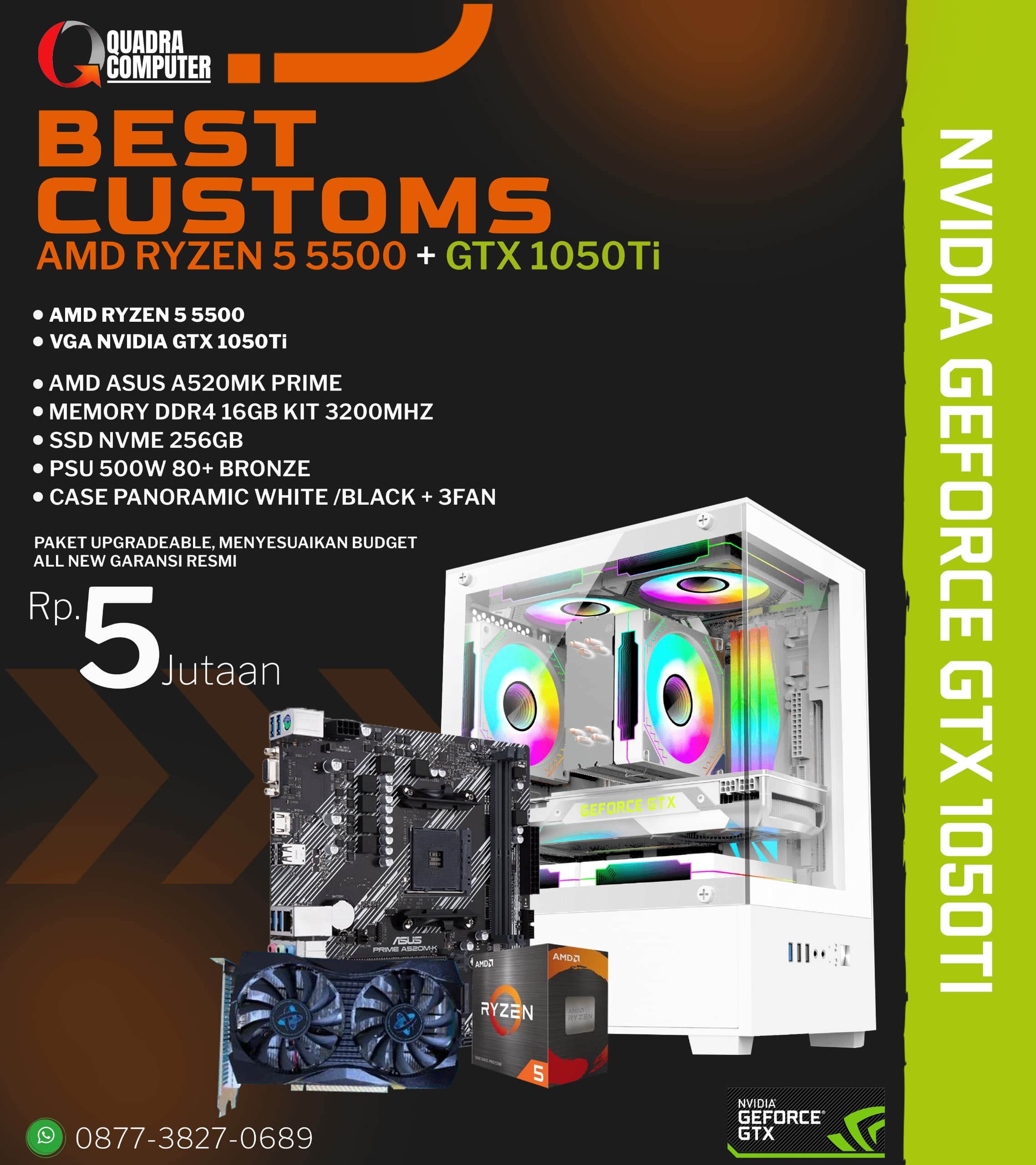 PC GAMING AMD Ryzen 5 ft Nvidia Geforce 5 Jutaan | Quadra Computer