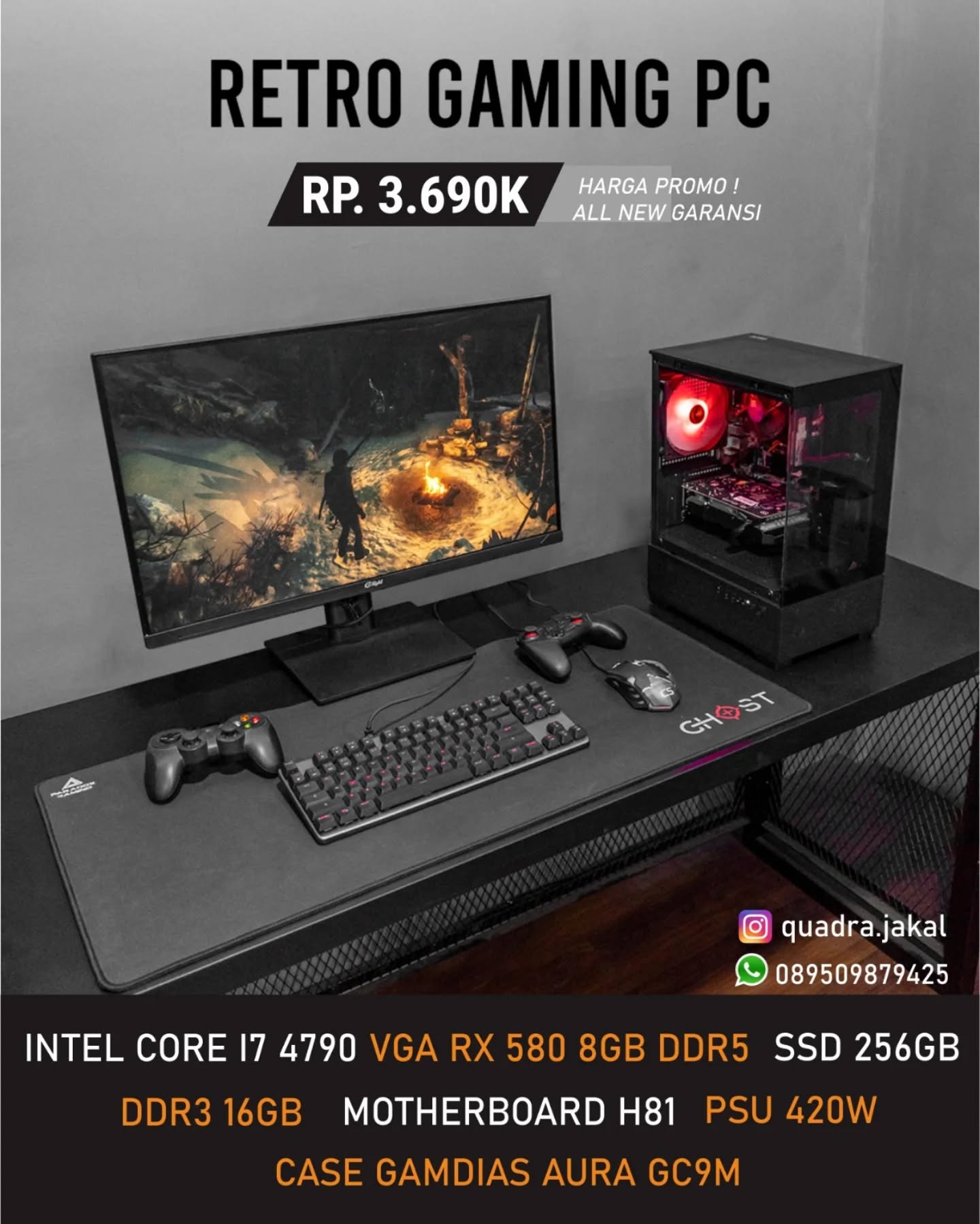 Retro Serie Gaming PC Intel Core i7 AMD RX 580 3jutaan | Quadra Computer