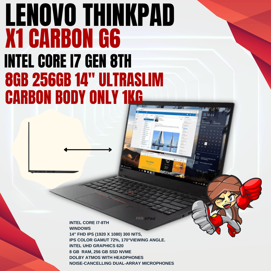 ThinkPad X1 Carbon G6 Intel Core i7 8th Ultralight Carbon Body | Quadra ...