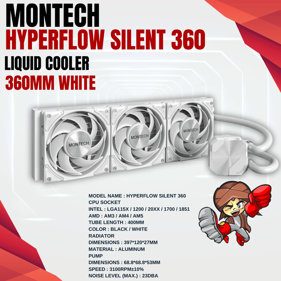 MONTECH HyperFlow Silent 360 White | Quadra Computer